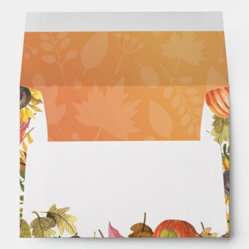 Autumn Fall Maple Leaves Pumpkin Wedding Welcome Envelope | Zazzle