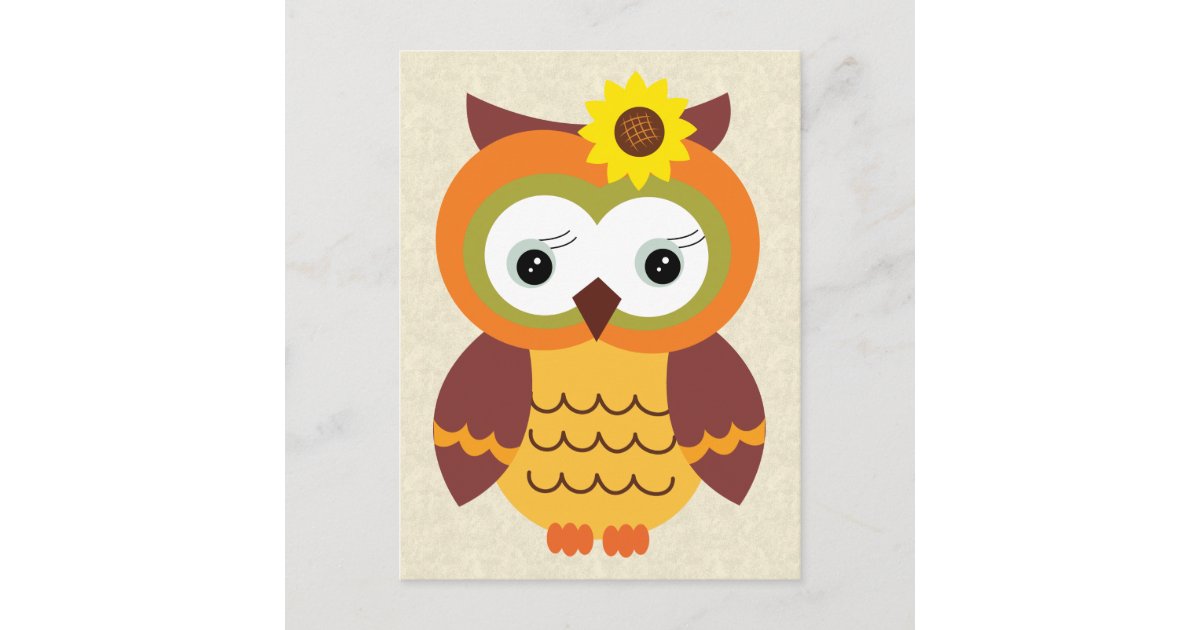 Autumn Fall Owl Postcard | Zazzle