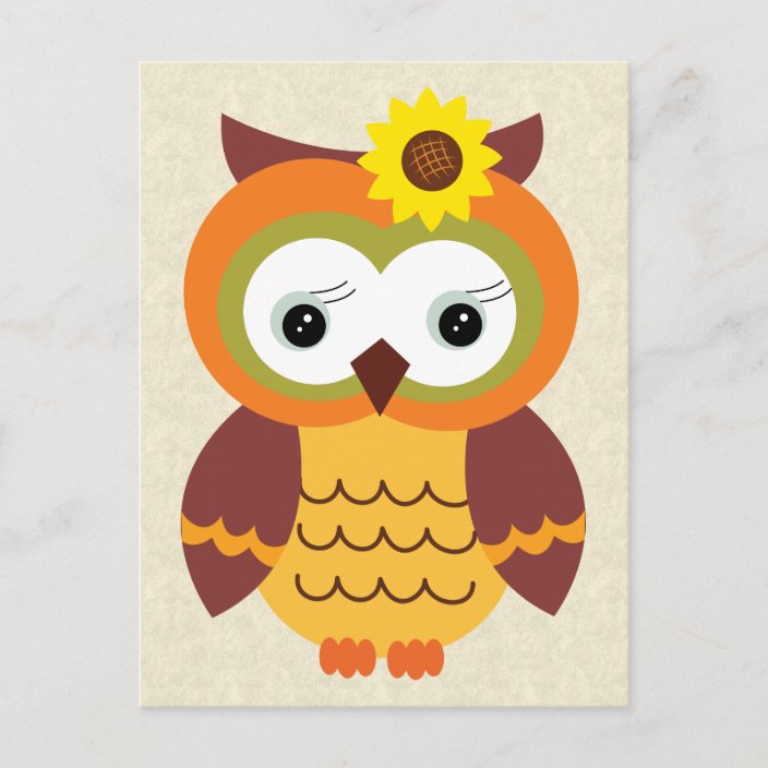 Autumn Fall Owl Postcard | Zazzle.com