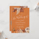Autumn fall QR code botanical rust orange wedding Invitation | Zazzle
