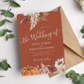 Autumn fall QR code botanical terracotta wedding Invitation | Zazzle