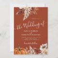 Autumn fall QR code botanical terracotta wedding Invitation | Zazzle