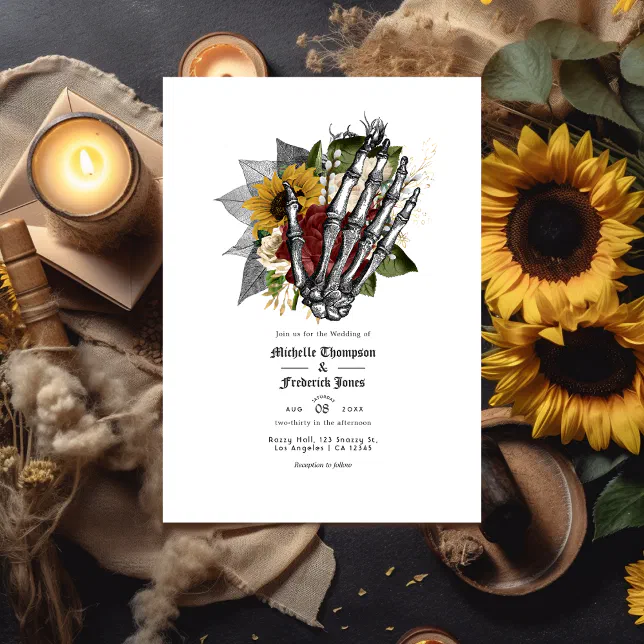 Autumn Fall Rustic Floral Gothic Wedding QR Code Invitation | Zazzle