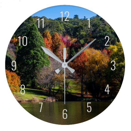 Autumn Fall Season Trees Nature Scenery Australia Large Clock | Zazzle.com