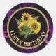 Autumn Fall sunflowers Happy Birthday Classic Round Sticker | Zazzle