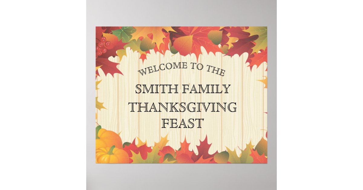 Autumn / Fall / Thanksgiving Family Feast Poster | Zazzle