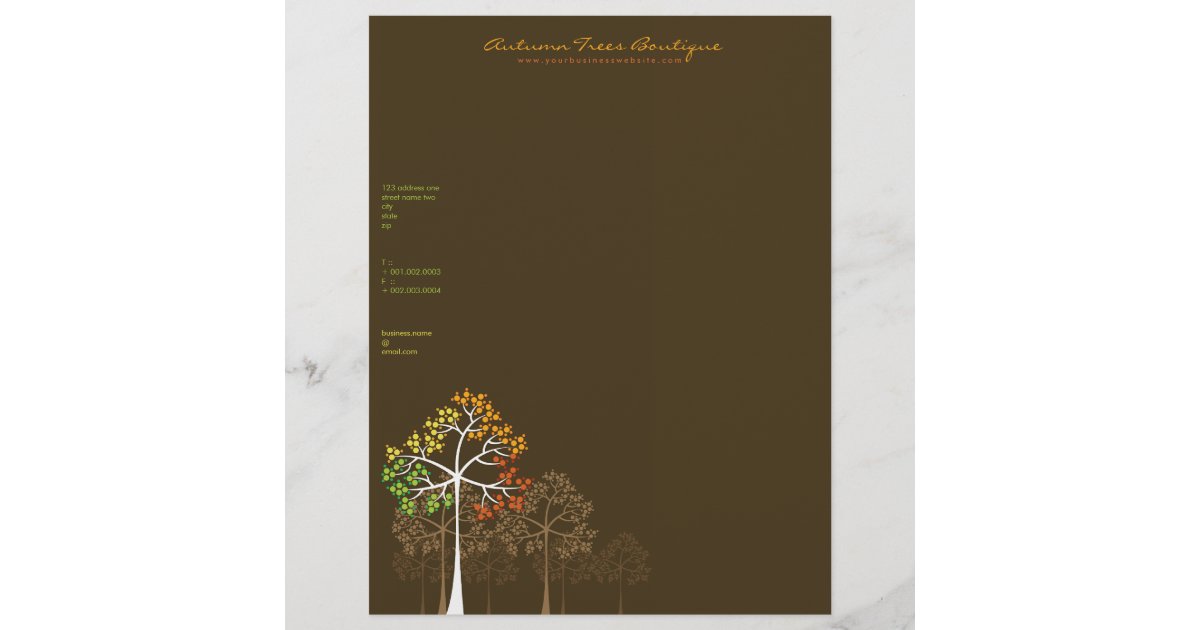 Autumn / Fall Trees Template Business Letterhead | Zazzle