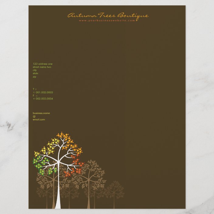 Autumn / Fall Trees Template Business Letterhead | Zazzle.com