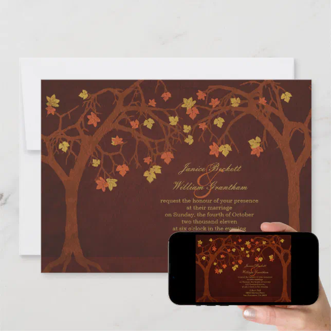 Autumn / Fall Trees Wedding Invitation | Zazzle