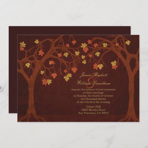 Autumn / Fall Trees Wedding Invitation | Zazzle