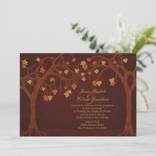 Autumn / Fall Trees Wedding Invitation | Zazzle