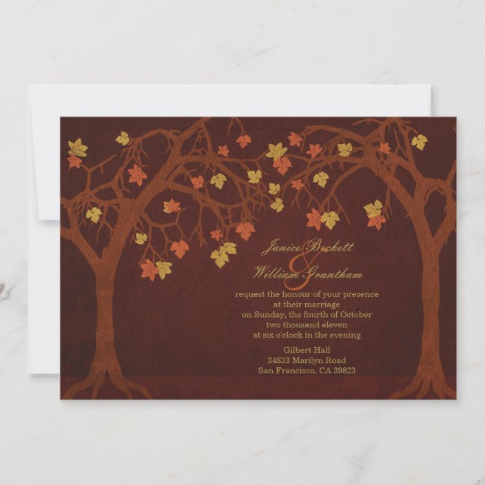 Autumn / Fall Trees Wedding Invitation | Zazzle.com