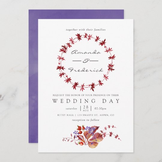 Autumn - Fall Watercolor Wedding Invitation | Zazzle.com