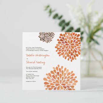 Autumn Fall Wedding Flower Blooms Invitation | Zazzle