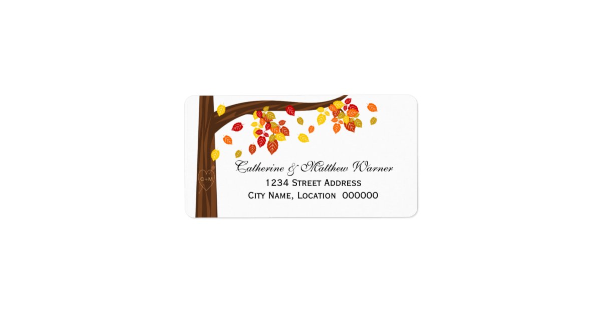 Autumn Falling Leaves Label | Zazzle