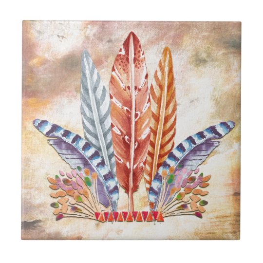 Autumn Feathers Tile | Zazzle.com