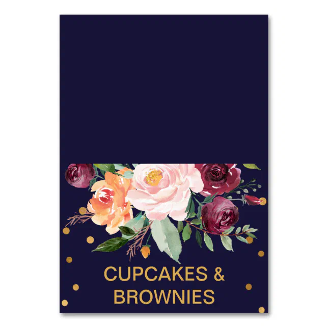 Autumn Floral Buffet Food Labels Table Number | Zazzle