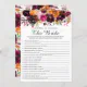 Autumn Floral How Well Do You Know The Bride Game Invitation | Zazzle