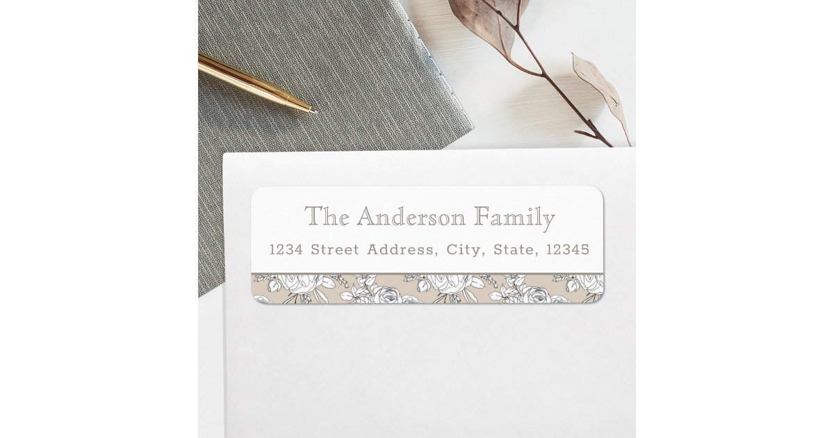 Autumn Floral Return Address Label | Zazzle
