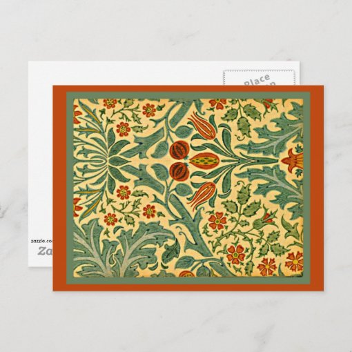 Autumn Flower, famous pattern by William Morris Postcard | Zazzle