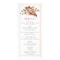 Autumn flowers, leaves border wedding menu card | Zazzle