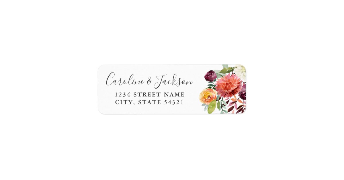 autumn-flowers-return-address-labels-zazzle