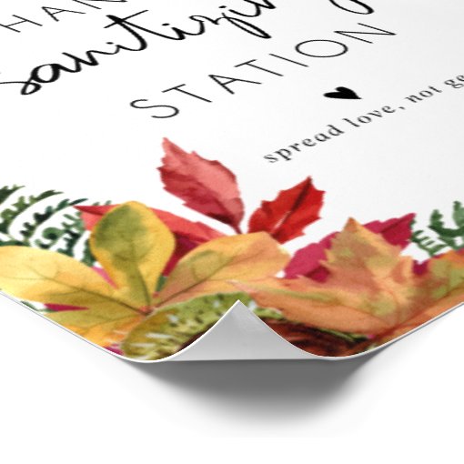 Autumn Foliage Hand sanitizing Station Poster | Zazzle