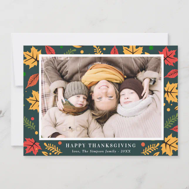 Autumn foliage Happy Thanksgiving Holiday Card | Zazzle
