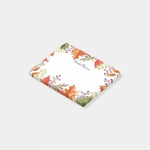 Autumn Foliage Personalized Post-it Notes | Zazzle