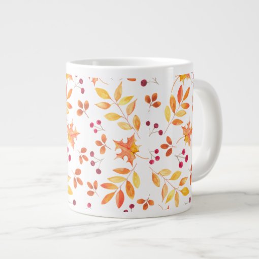 Autumn Foliage Watercolor Giant Coffee Mug | Zazzle