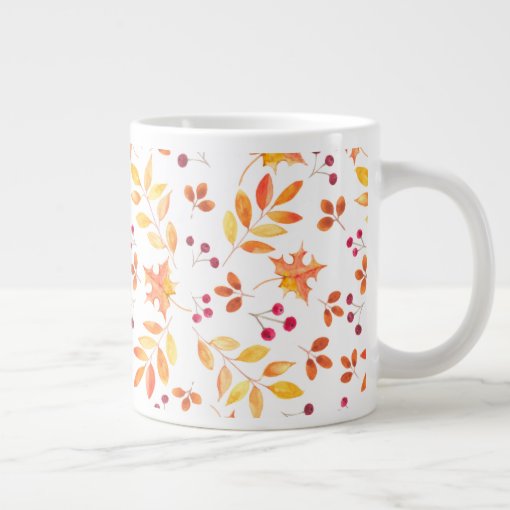 Autumn Foliage Watercolor Giant Coffee Mug | Zazzle