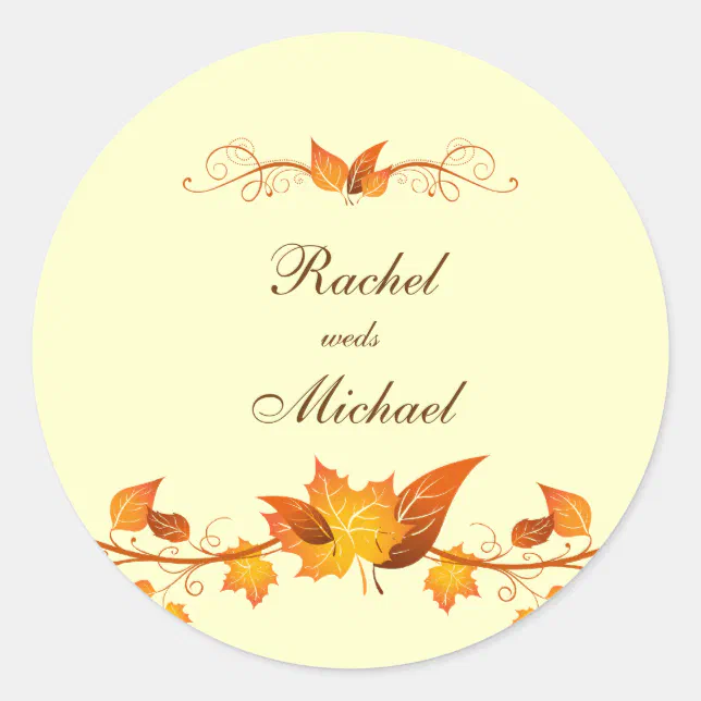 Autumn Foliage Wedding Envelope Seals | Zazzle