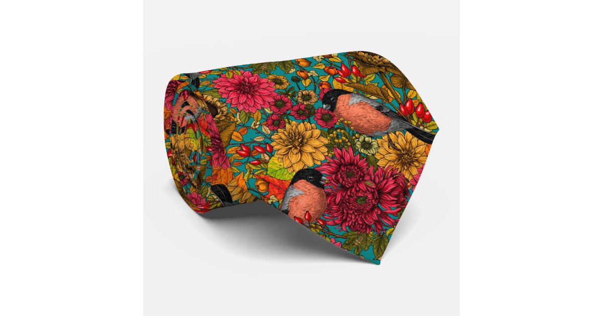 Autumn garden 3 neck tie | Zazzle