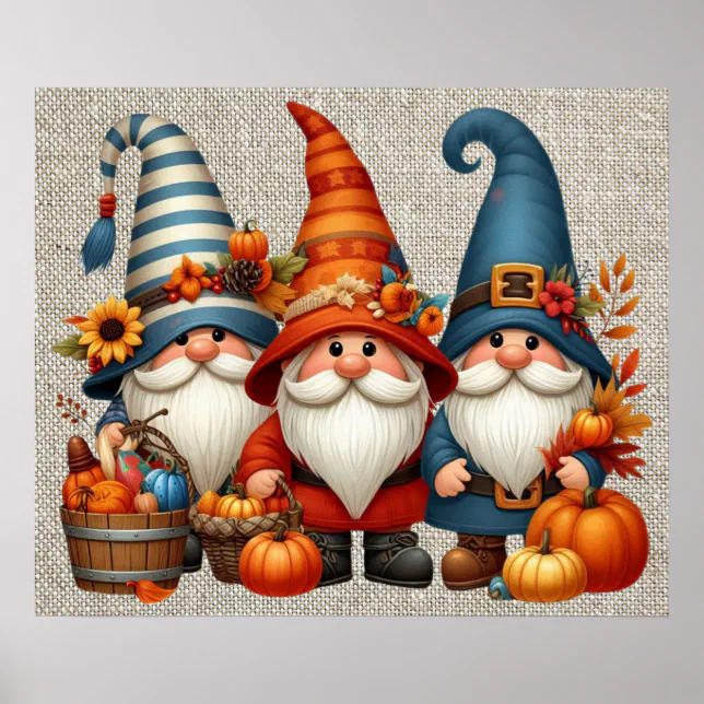 Autumn Gnomes Poster | Zazzle