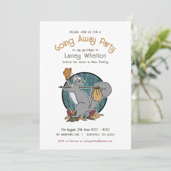 Autumn Going Away Party Travelling Squirrel Invitation | Zazzle