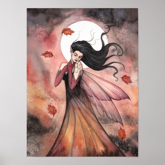 Autumn Gothic Fairy Fantasy Art Poster | Zazzle.com