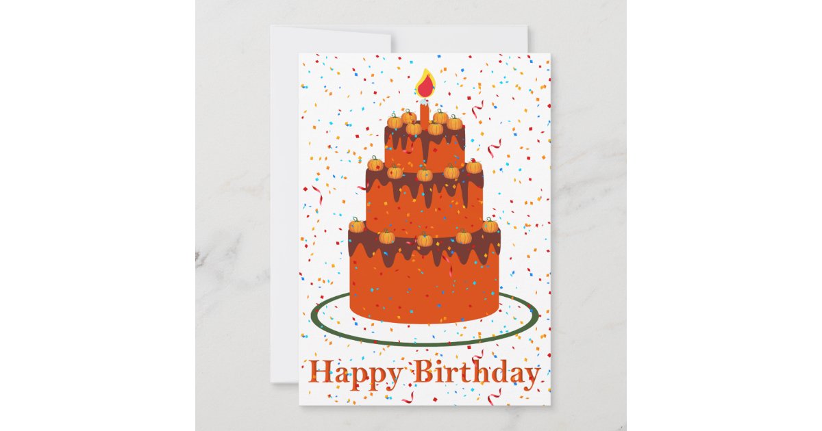 Autumn Happy Birthday Greeting Card | Zazzle