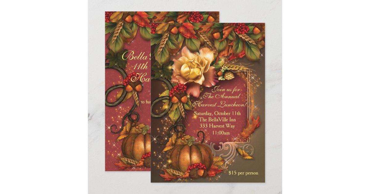 Autumn Harvest Celebration Invitations | Zazzle