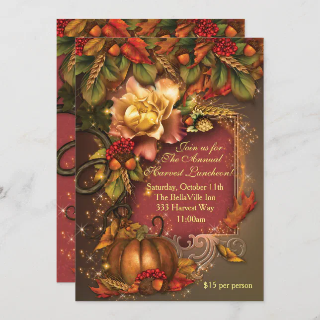 Autumn Harvest Celebration Invitations | Zazzle