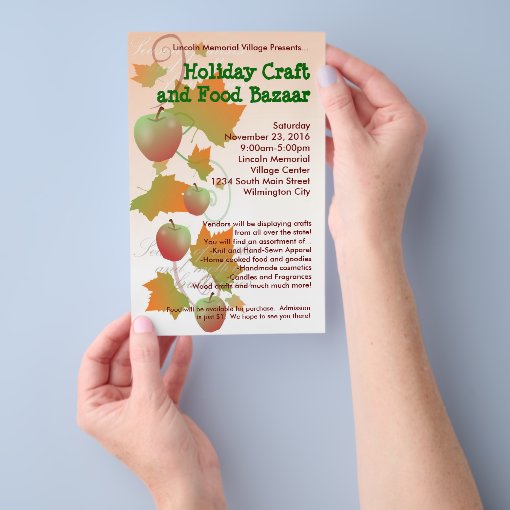 Autumn Harvest Holiday Craft Bazaar Small Flyer | Zazzle