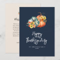 autumn harvest navy blue thanksgiving holiday card | Zazzle