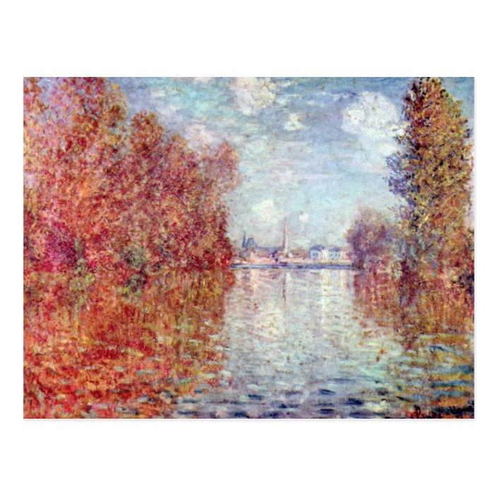 Autumn in Argenteuil by Claude Monet Postcard | Zazzle.com