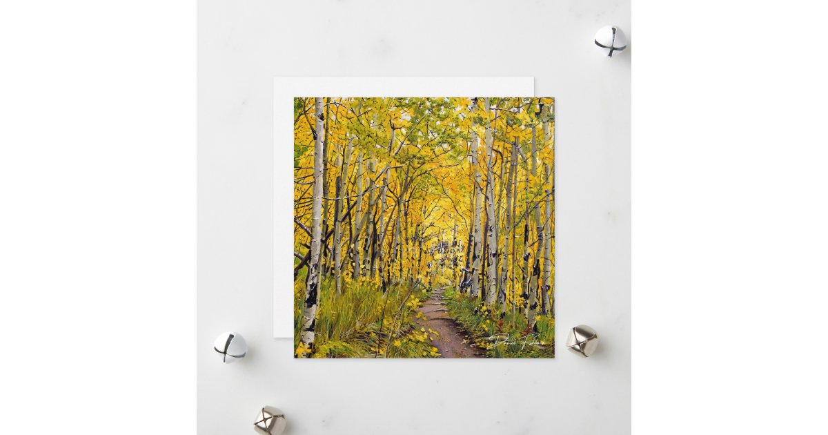 Autumn in the Aspen Trees Holiday Card | Zazzle