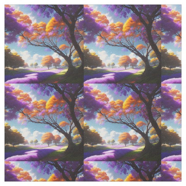 Autumn Tree Fabric | Zazzle