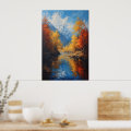 Autumn Landscape River Mountains Poster | Zazzle