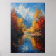 Autumn Landscape River Mountains Poster | Zazzle