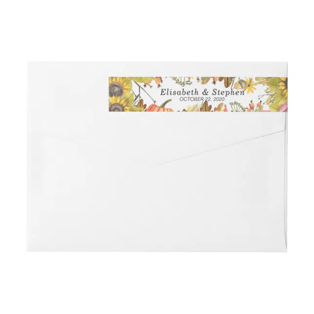Autumn Leaf Pumpkin Sunflower Return Address Label | Zazzle