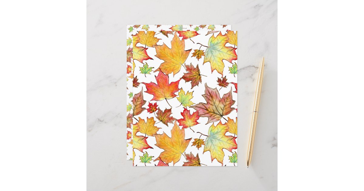 Autumn Leaf Scrapbook Paper | Zazzle