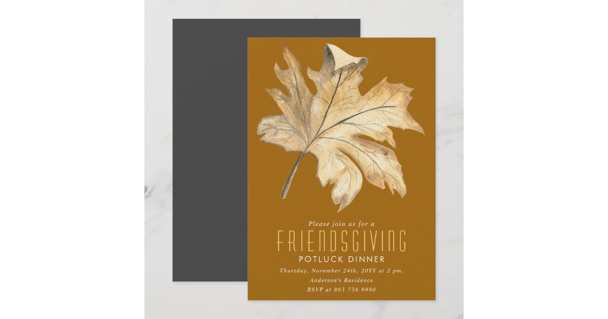 Autumn Leave Friendsgiving Invitation | Zazzle