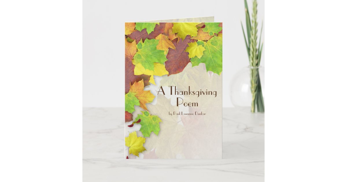 Autumn Leaves, A Thanksgiving Poem Card | Zazzle